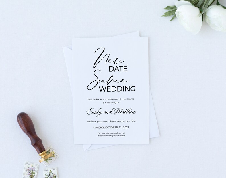 New Date Same Wedding Change the Date Template Wedding | Etsy