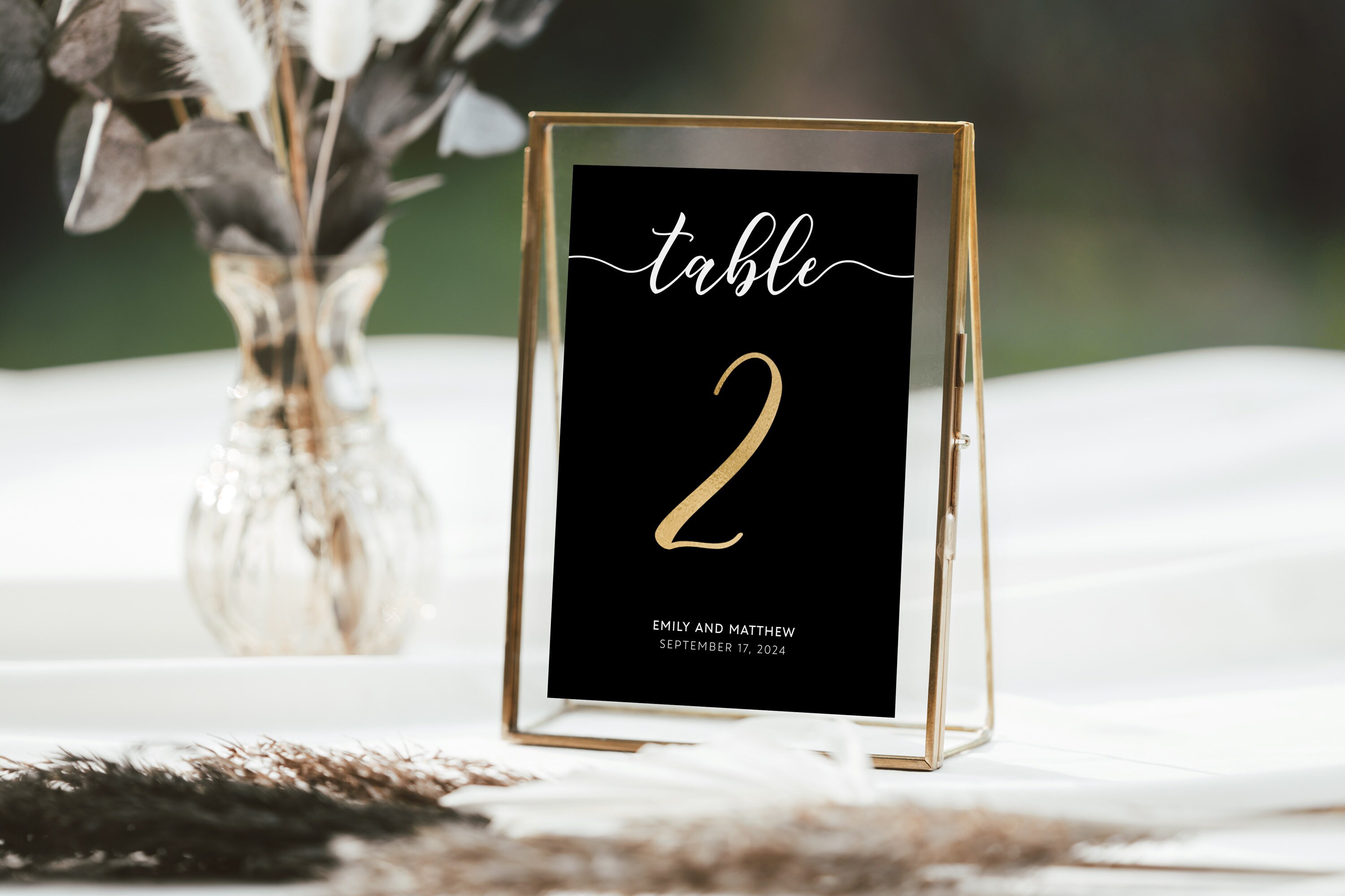 Gold Table Numbers Black and Gold Wedding Sign Wedding Table - Etsy