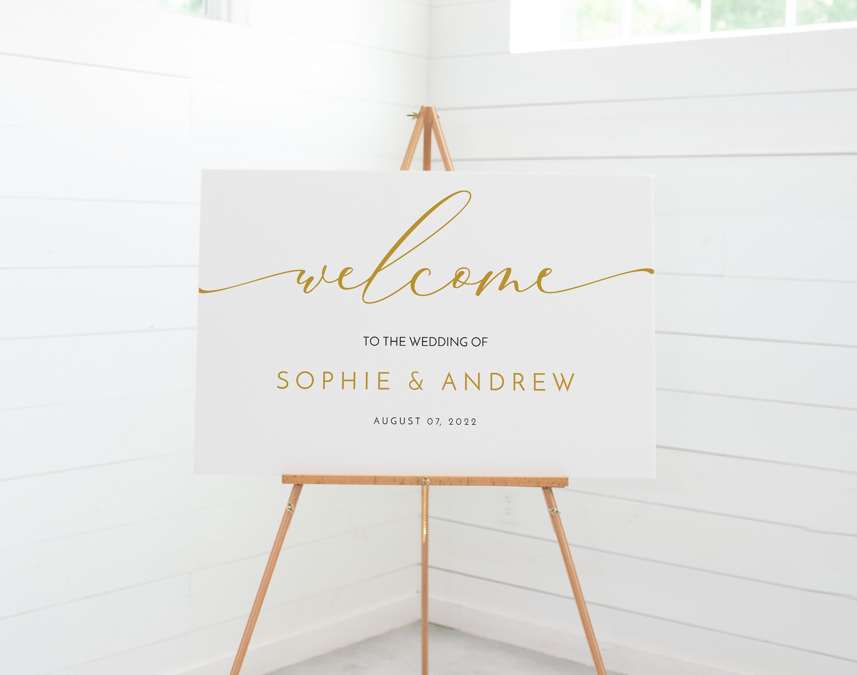 Welcome Sign Wedding Gold Welcome Sign Welcome Sign - Etsy