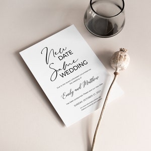 New Date Same Wedding, Change the Date Template, Wedding Postponed Card ...
