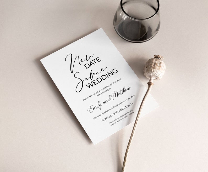 New Date Same Wedding Change the Date Template Wedding | Etsy