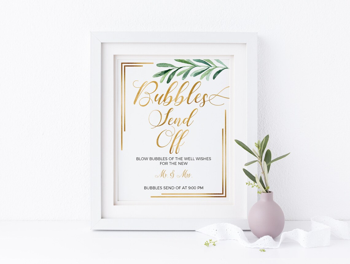 Bubbles Send off Sign Wedding Signs Bubbles Send of | Etsy