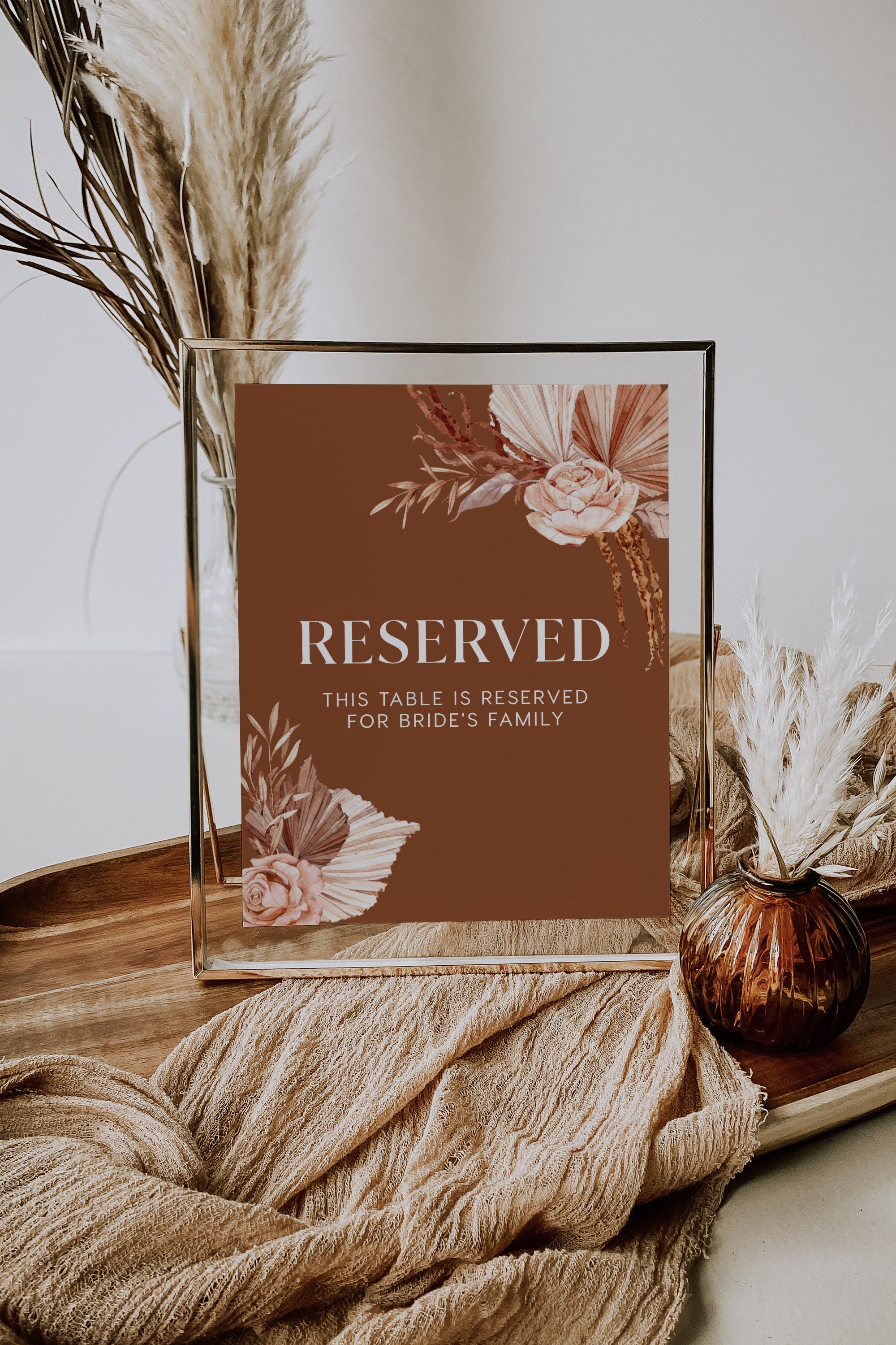 Reserved Sign Wedding Editable Reserved Sign Template - Etsy