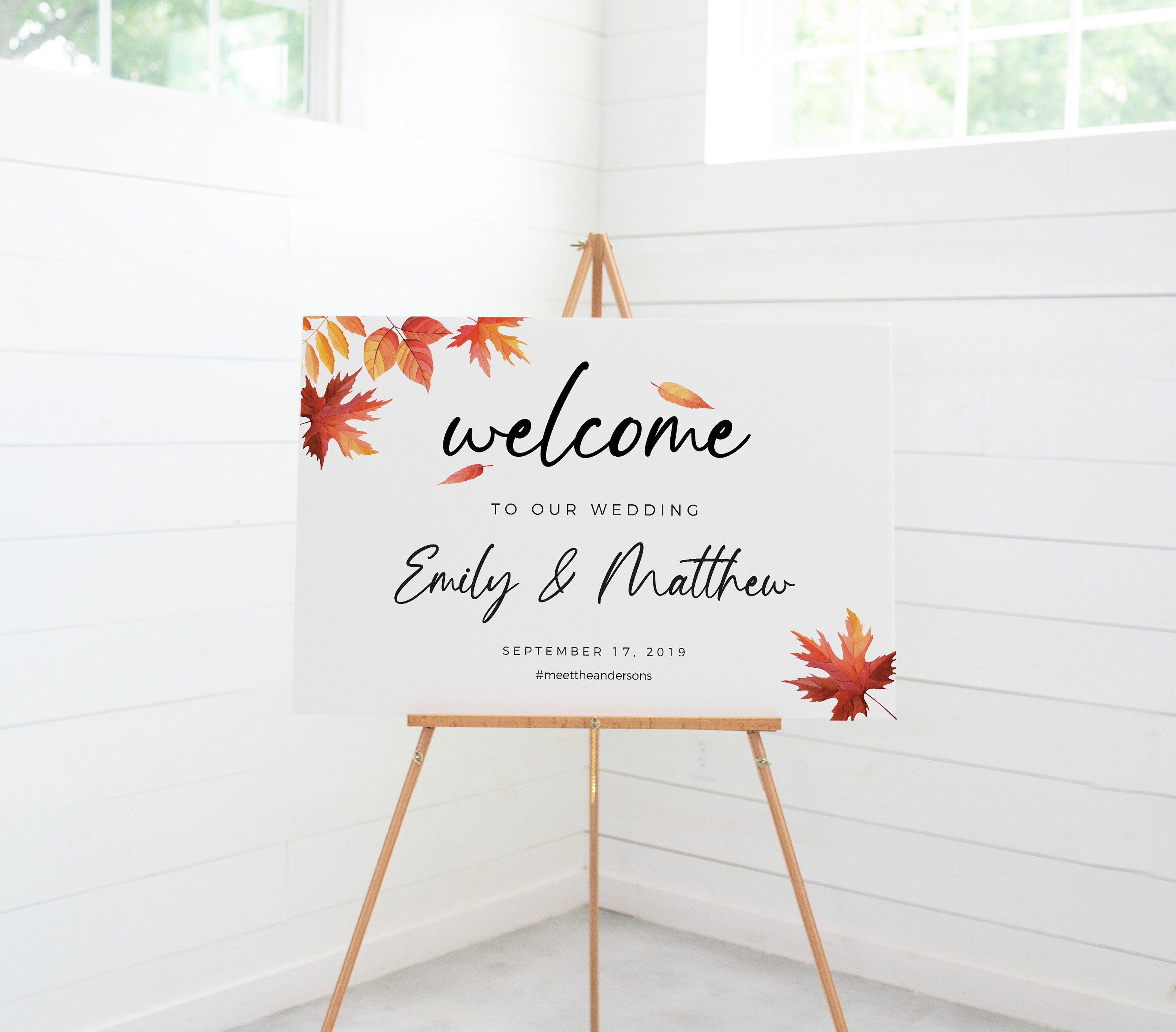 Wedding Welcome Sign Template Fall Welcome Sign Fall Wedding - Etsy