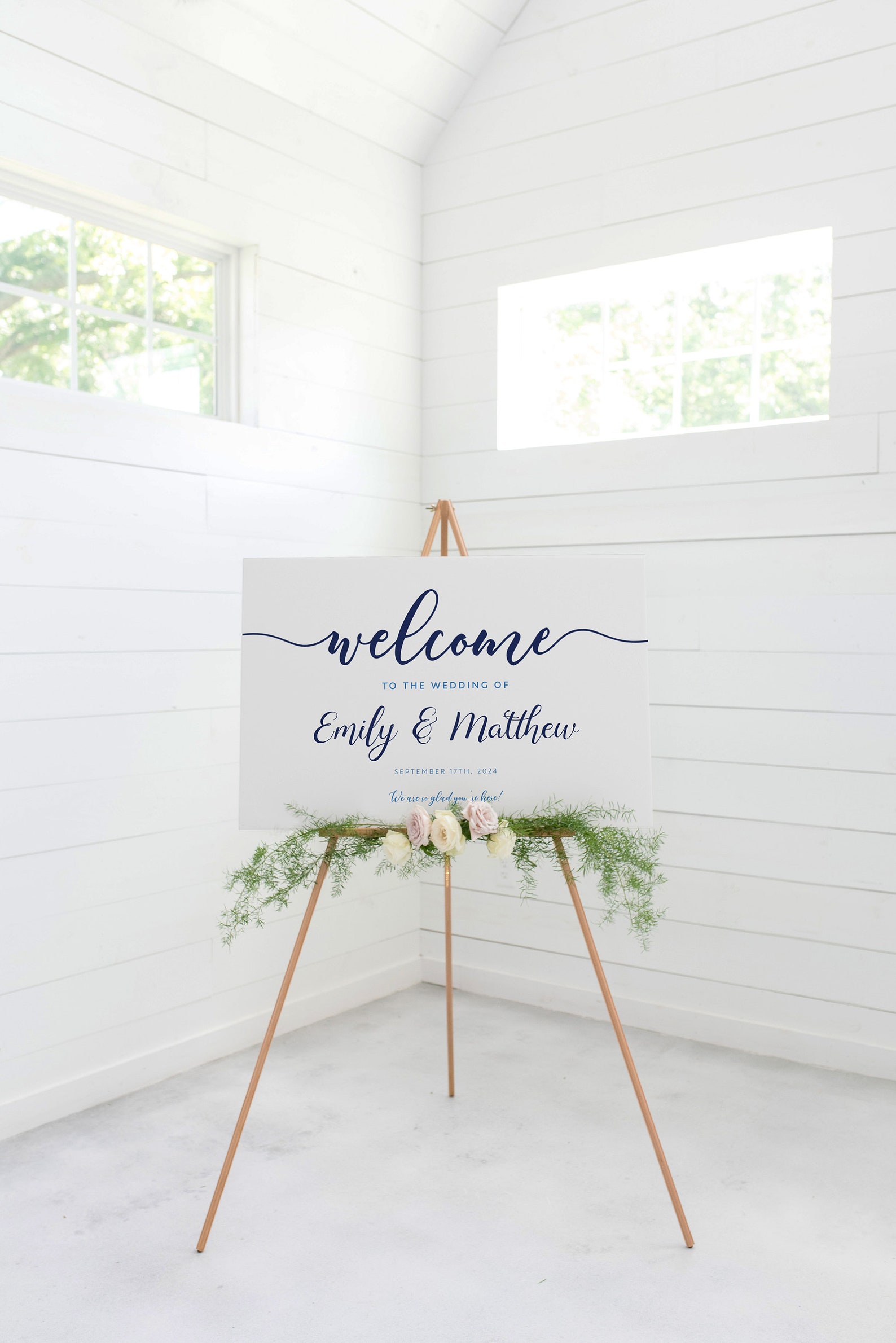 Navy Welcome Sign Template Simple Modern Wedding Welcome Sign - Etsy