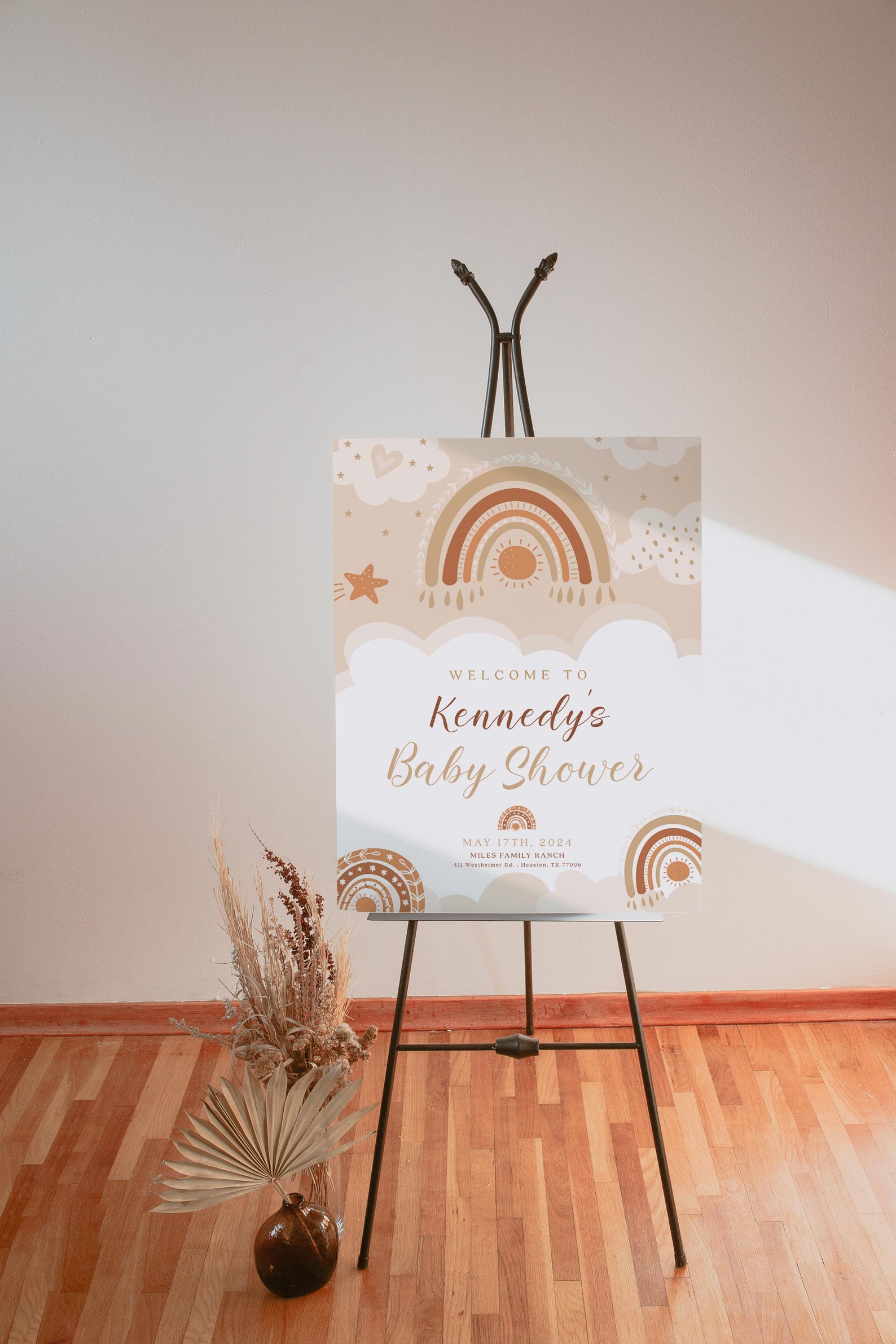 Rainbow Welcome Sign Baby Shower Welcome Sign Template - Etsy