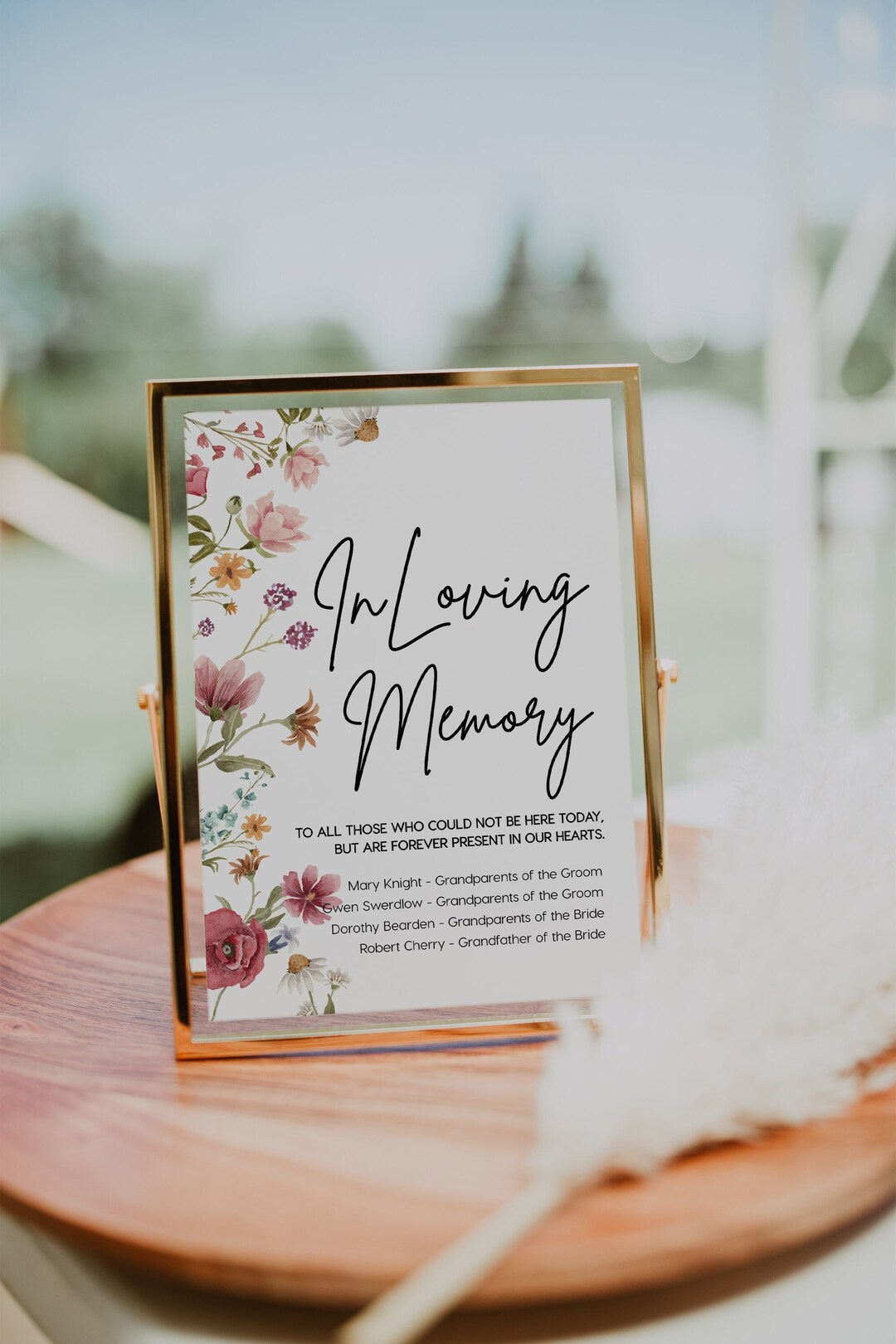 Wedding in Loving Memory Sign, in Loving Memory Template Editable, Boho ...