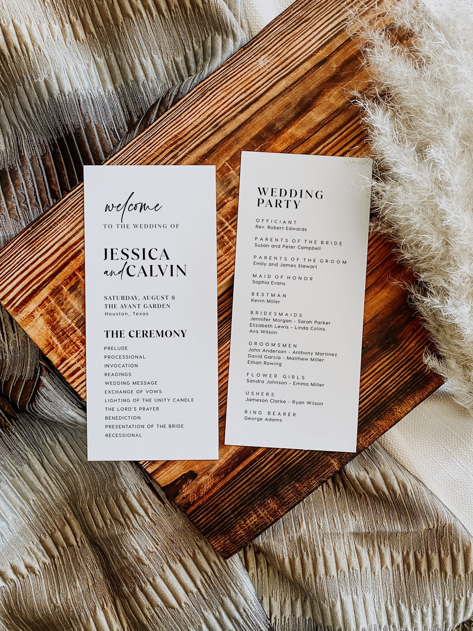 Wedding Ceremony Program Template Minimalist Wedding Program - Etsy