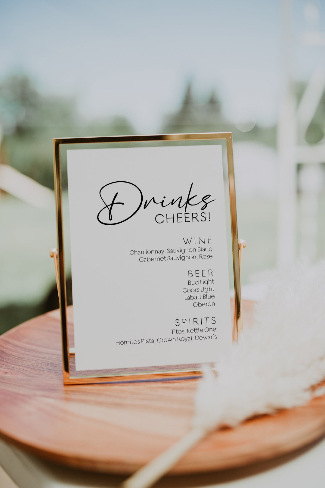 Drinks Sign Template Bar Menu Template Drinks Wedding Sing - Etsy