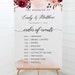Wedding Day Events Sign Order of Events Wedding Sign Fall - Etsy
