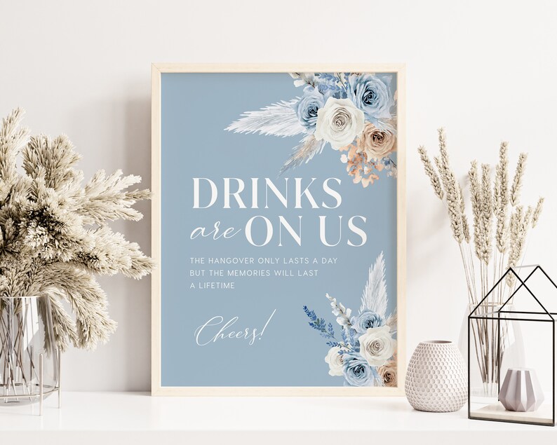 Drinks on Us Sign Wedding Open Bar Sign Drinks Sign | Etsy