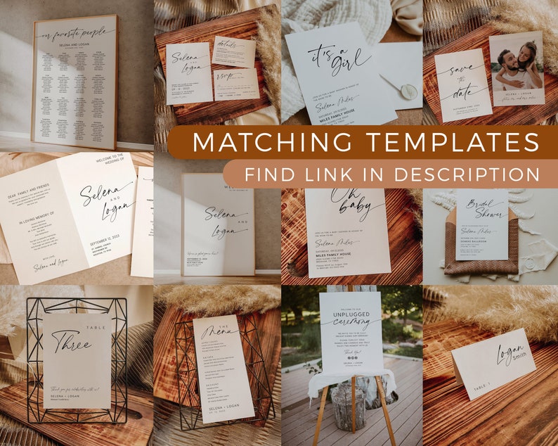 Menu Car Template Minimal Menu Cards Digital Menu Template | Etsy