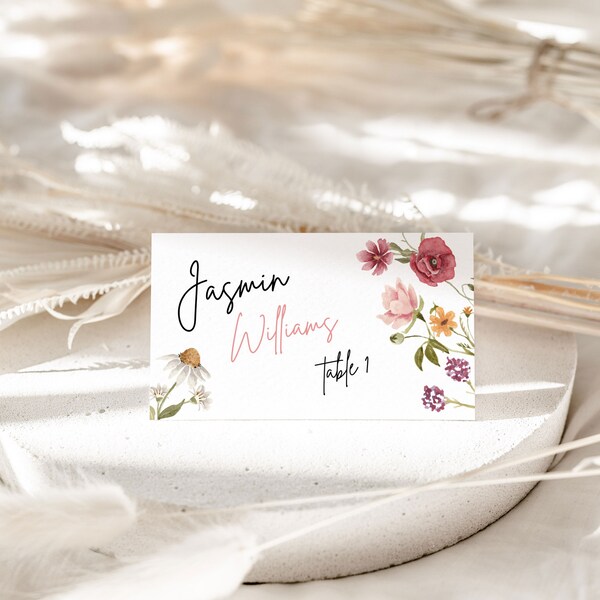Floral Place Cards - Etsy