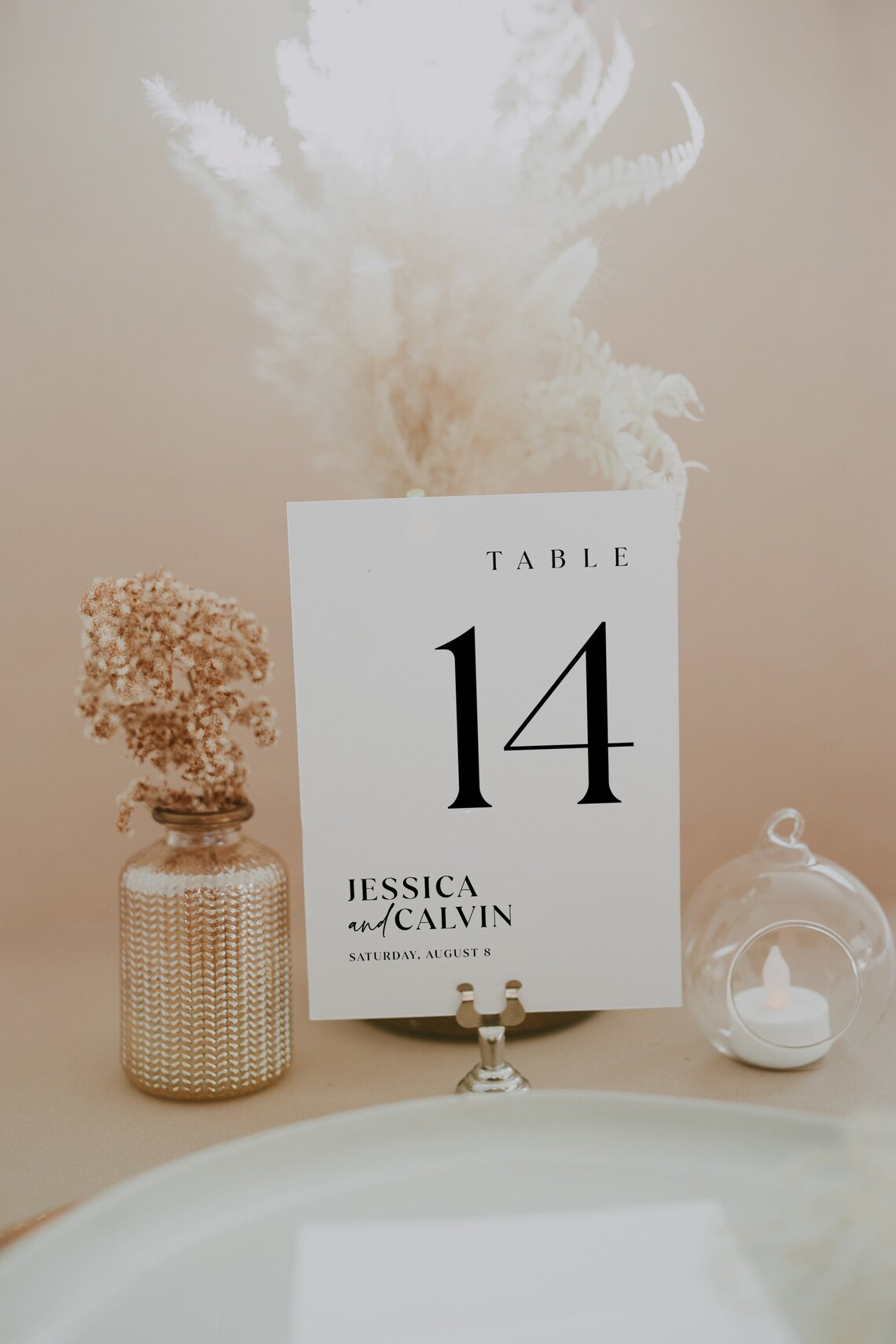 Elegant Wedding Table Numbers Table Number Template Classic | Etsy