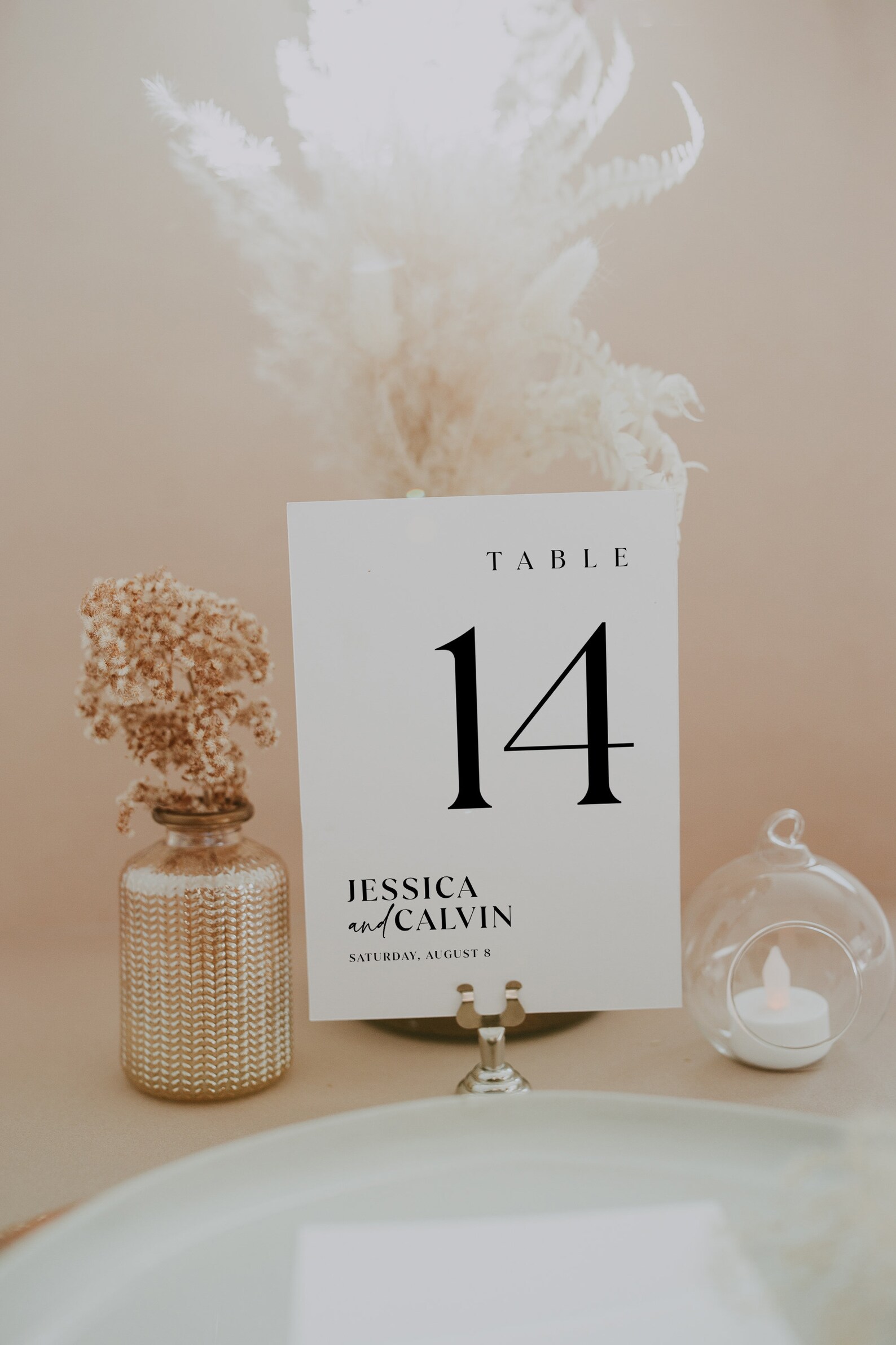Elegant Wedding Table Numbers Table Number Template Classic | Etsy