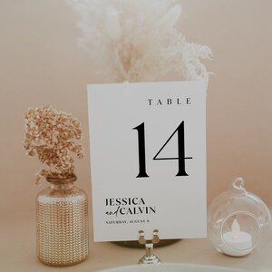 Elegant Wedding Table Numbers, Table Number Template, Classic and ...
