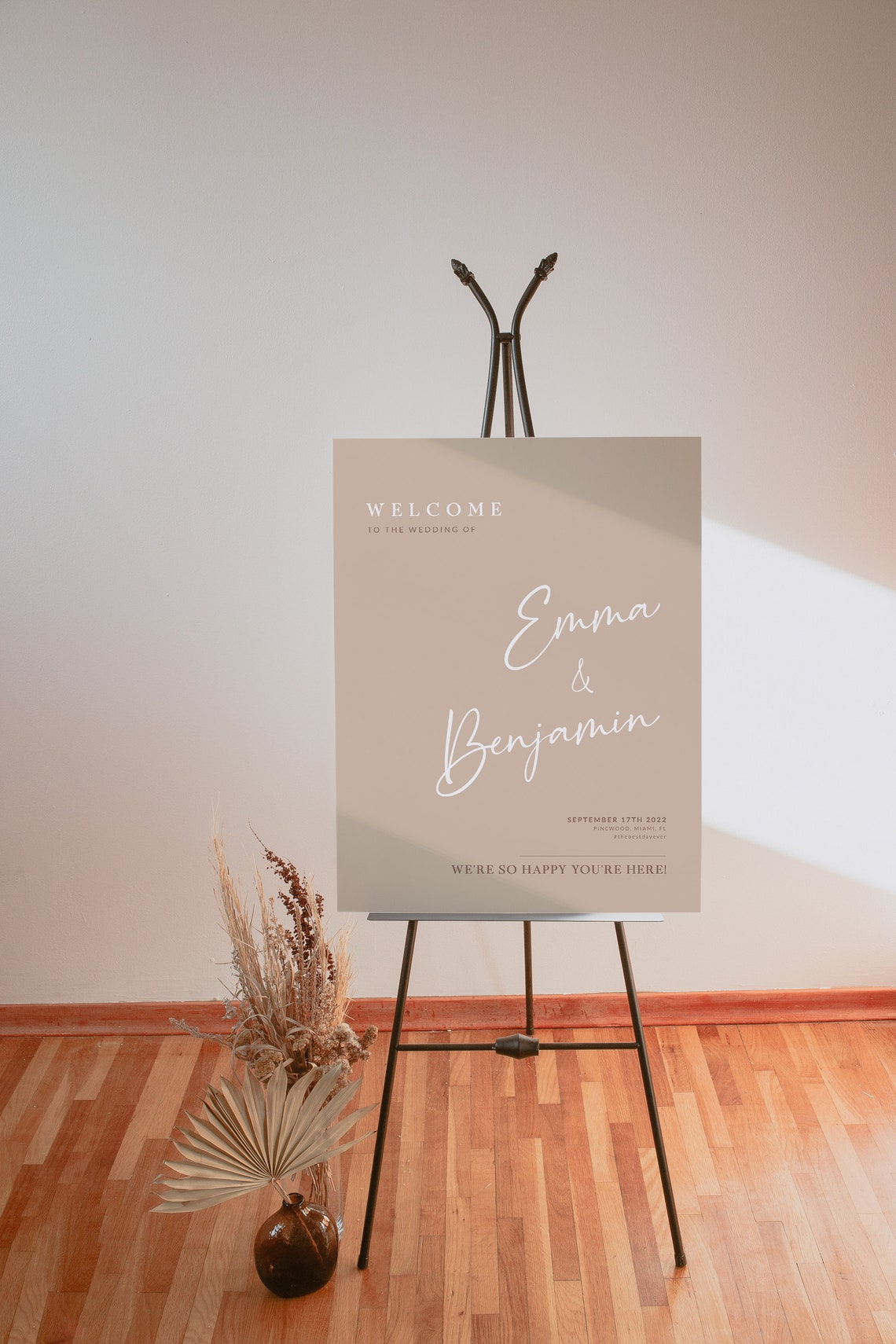 Beige welcome sign Wedding welcome sign Welcome sign | Etsy