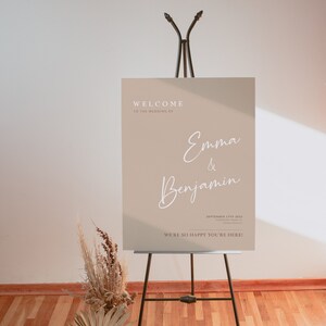 Beige Welcome Sign, Wedding Welcome Sign, Welcome Sign Template ...