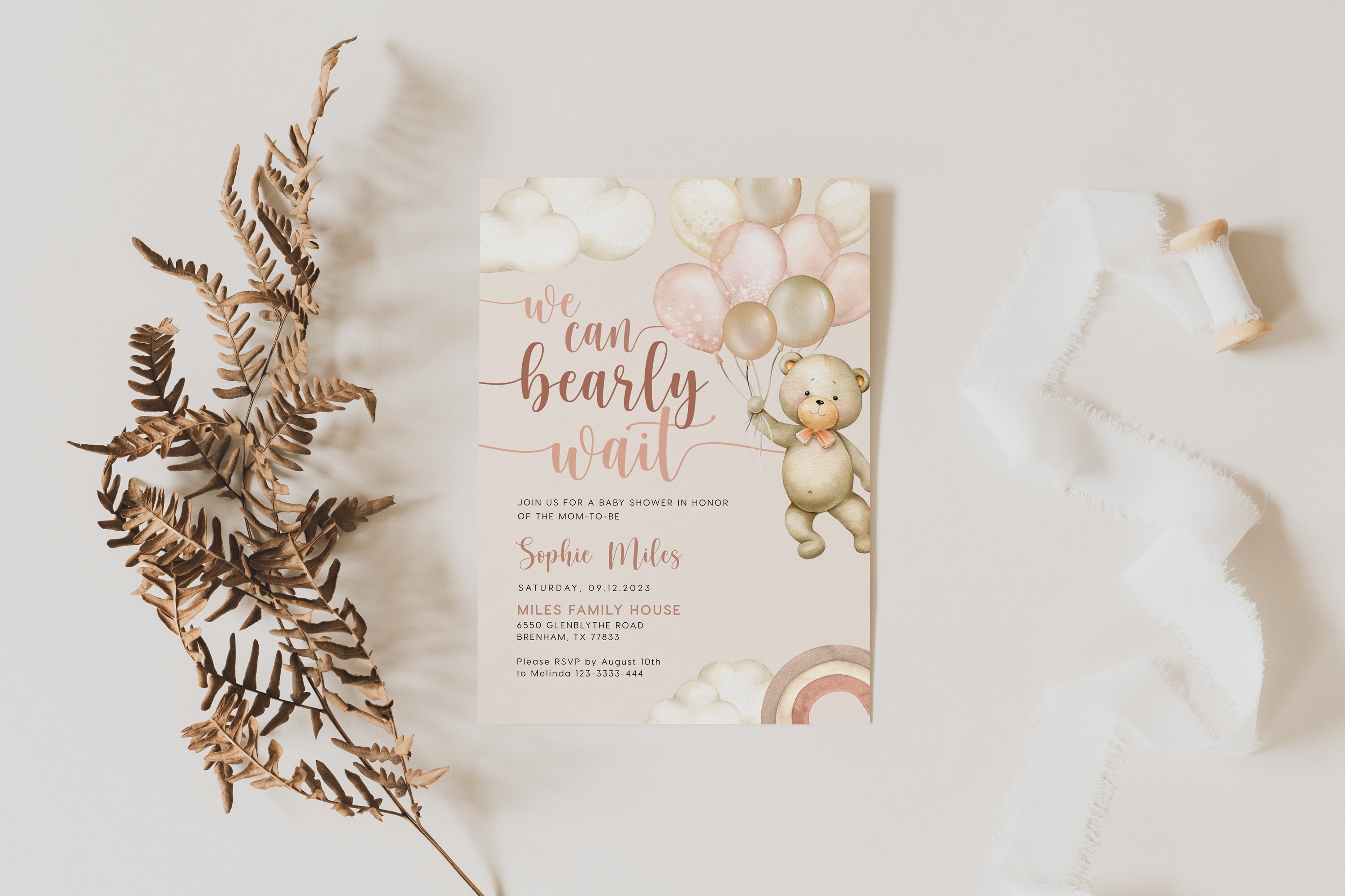 We Can Bearly Wait Invitation Bear Baby Shower Invitation | Etsy