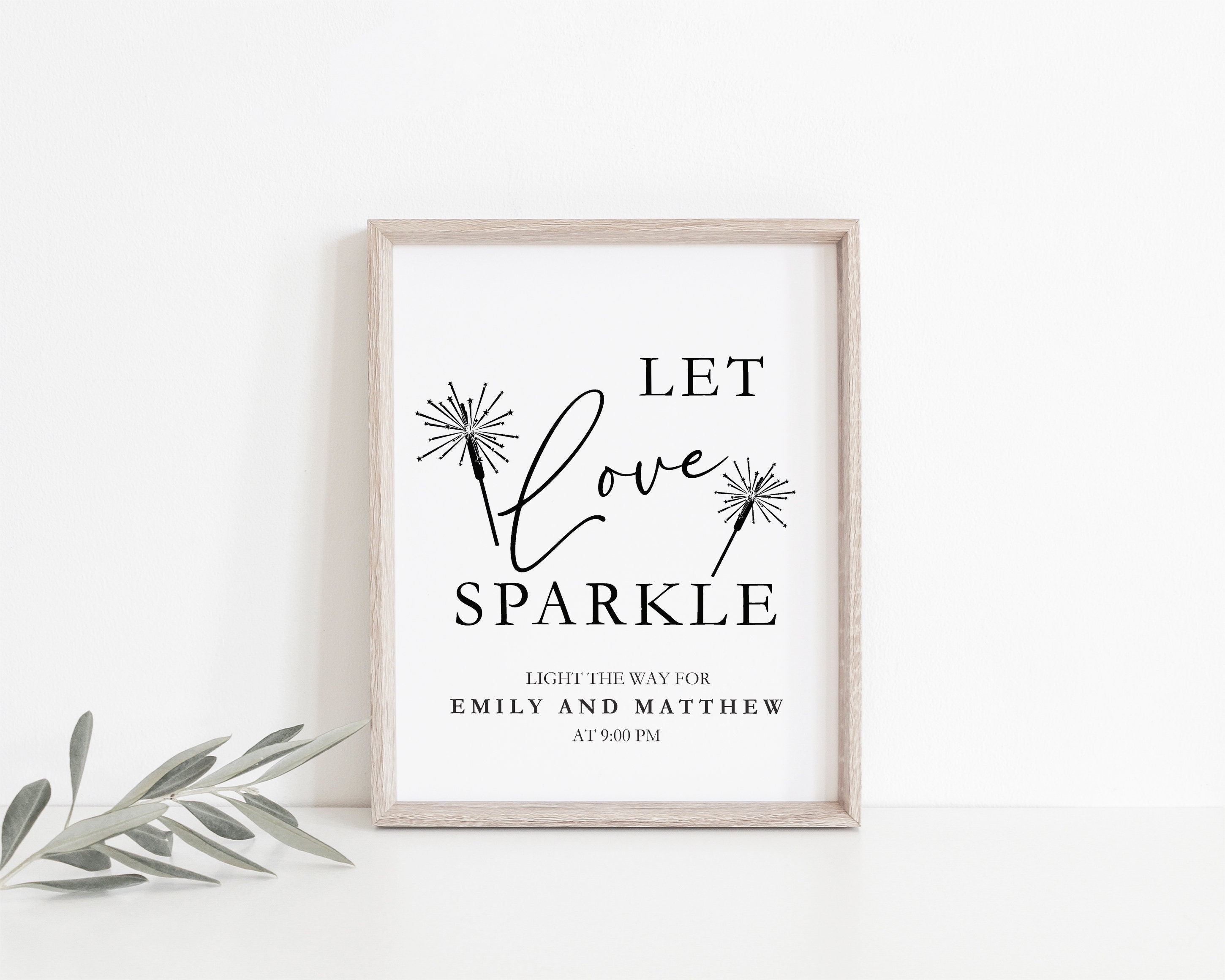 Let Love Sparkle Sign Wedding Sign Template Wedding Sparkler | Etsy