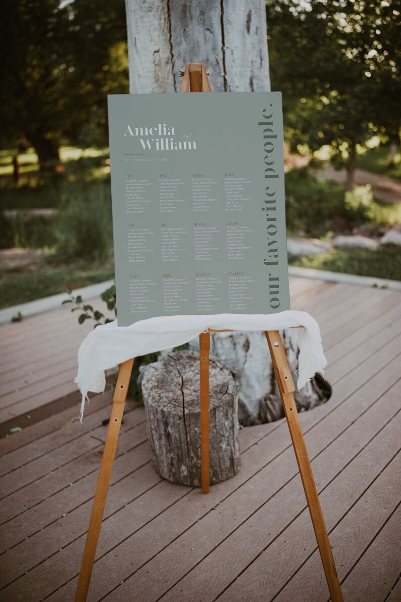 Sage Seating Chart Seating Chart Template Wedding Seating - Etsy