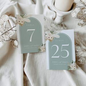 Sage Table Number, Boho Wedding Table Number, Wedding Table Numbers ...