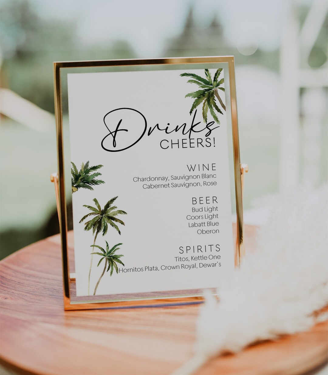 Drinks Menu Sign Wedding Drinks Menu Sign Bar Menu Template - Etsy