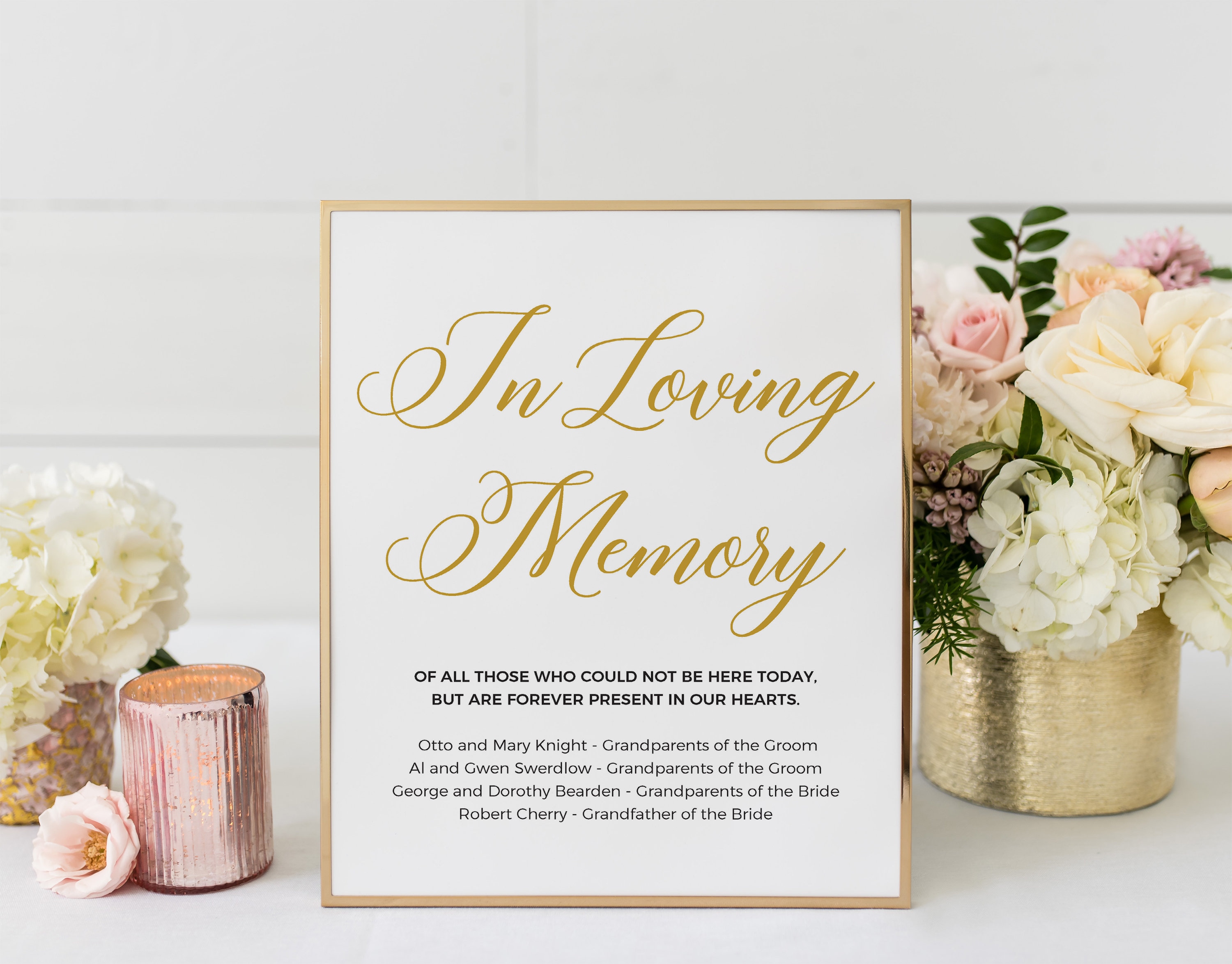 In Loving Memory Sign in Memory of Sign Template Wedding - Etsy