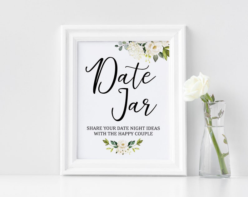 Date Jar Sign Date Night Ideas Wedding Sign Template With | Etsy