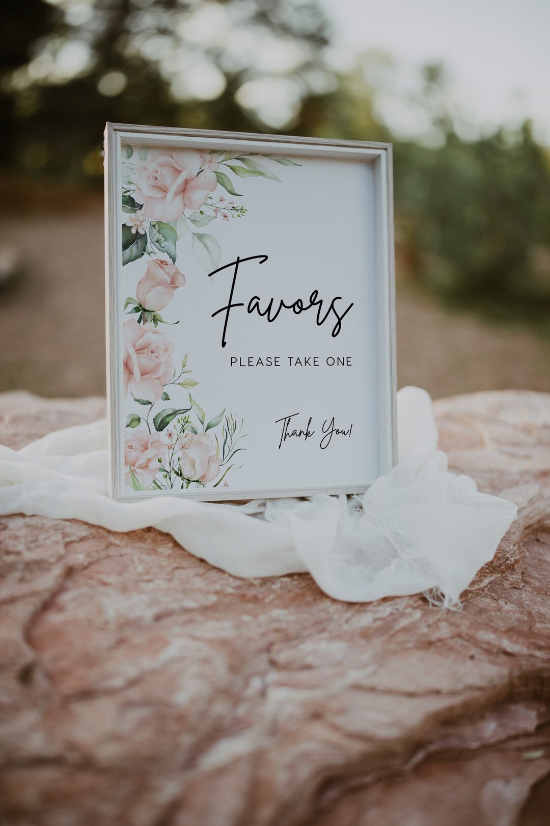 Favors Wedding Sign, Floral Wedding Sign Template, Wedding Favors Sign ...