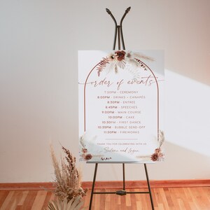 Order of Events Sign Wedding Program Sign Itinerary Wedding - Etsy