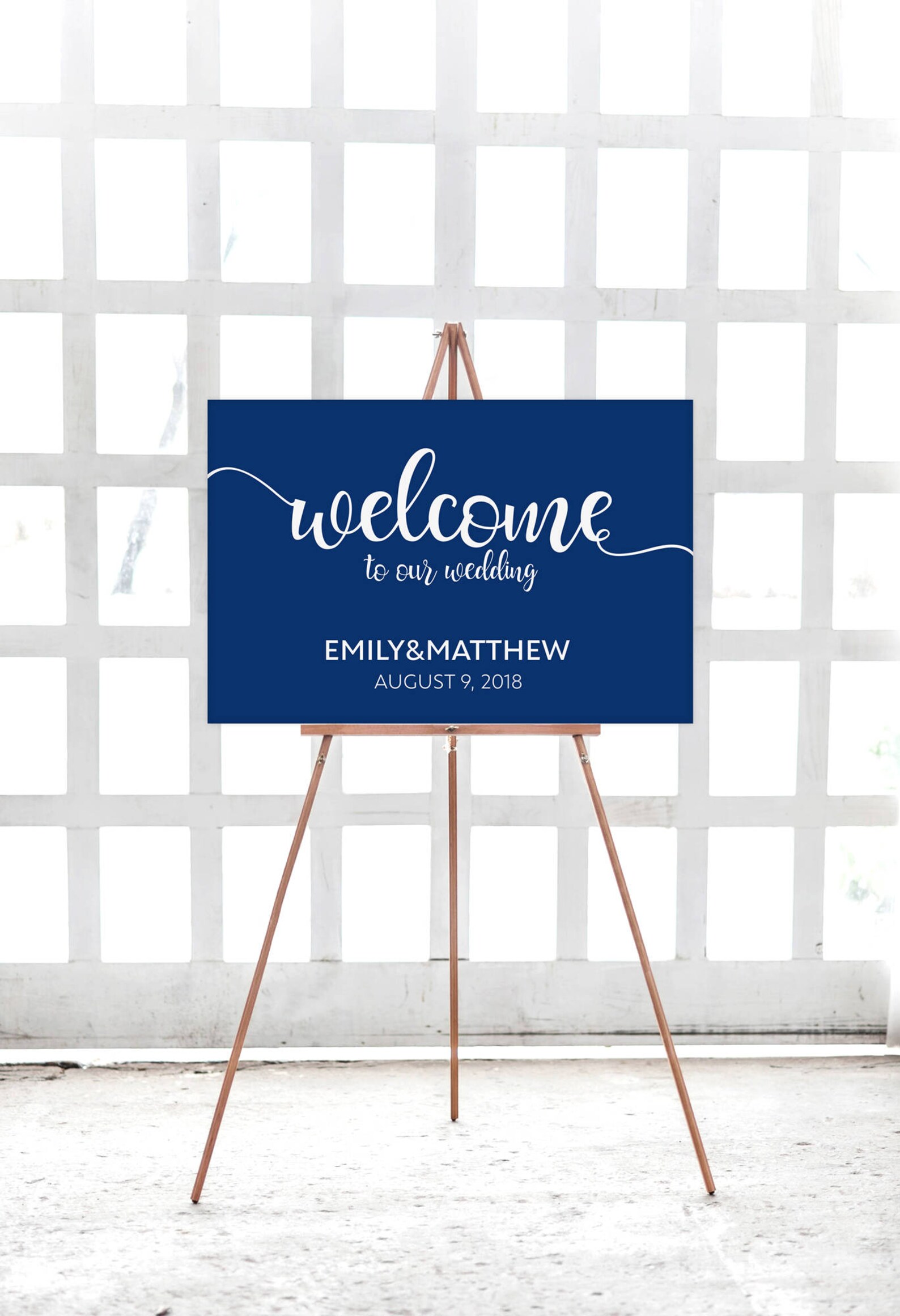 Navy Wedding Welcome Sign Printable Navy Blue Welcome Sign - Etsy