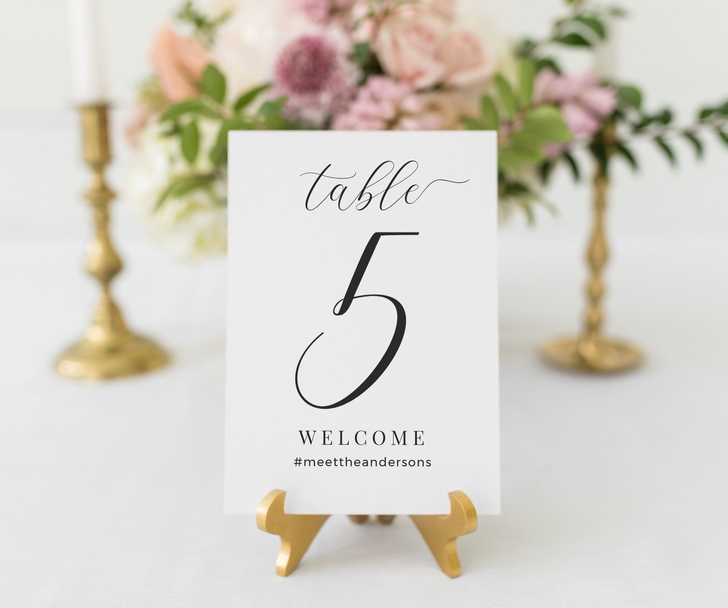 Script Table Numbers Wedding Table Numbers Template - Etsy