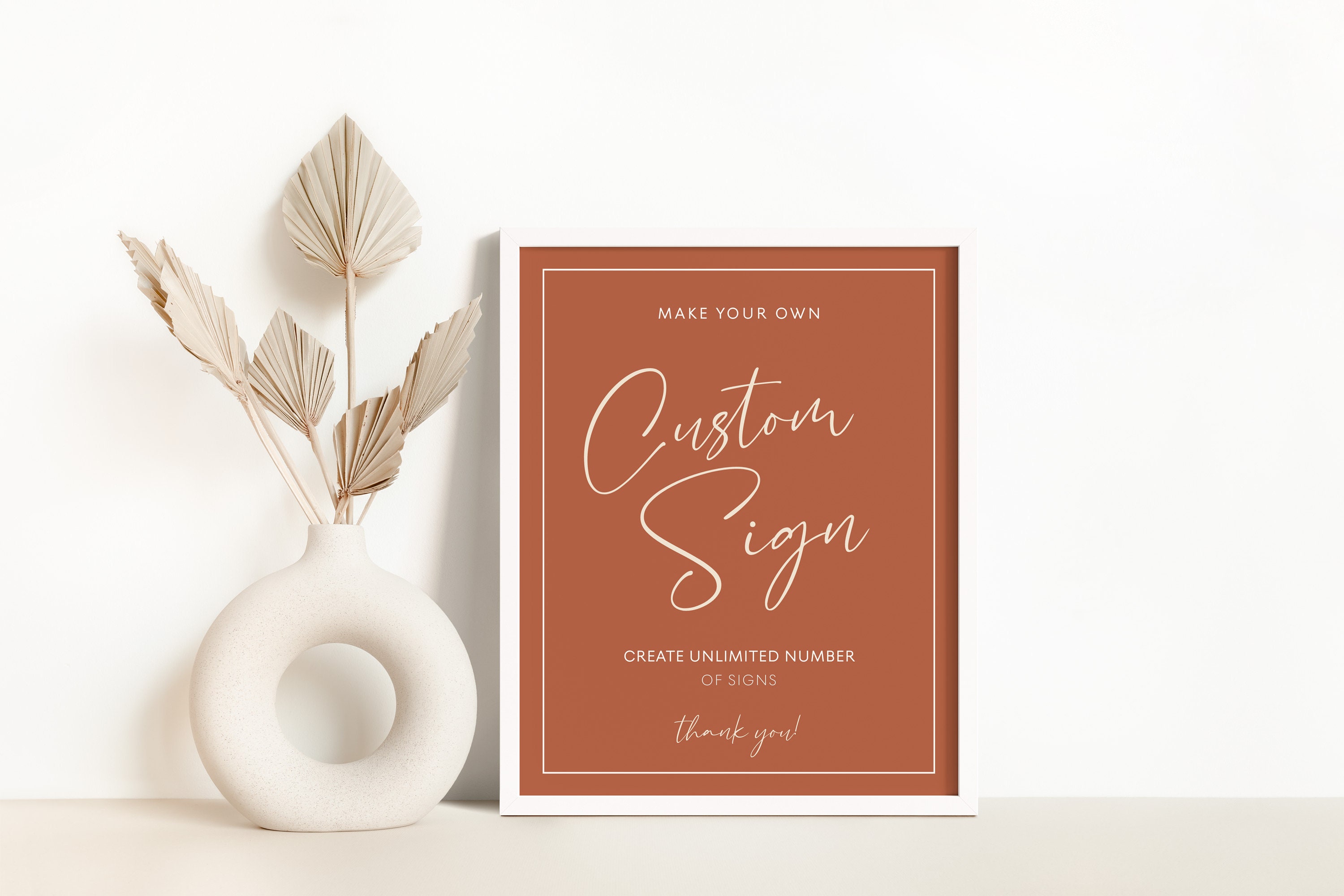 Custom wedding sign Wedding sign template Boho terracotta | Etsy