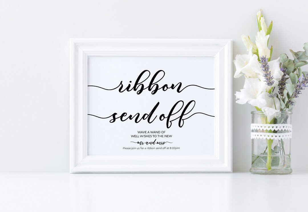 Ribbon Send off Sign, Wedding Sign, Wedding Signage, Wedding Send Off ...