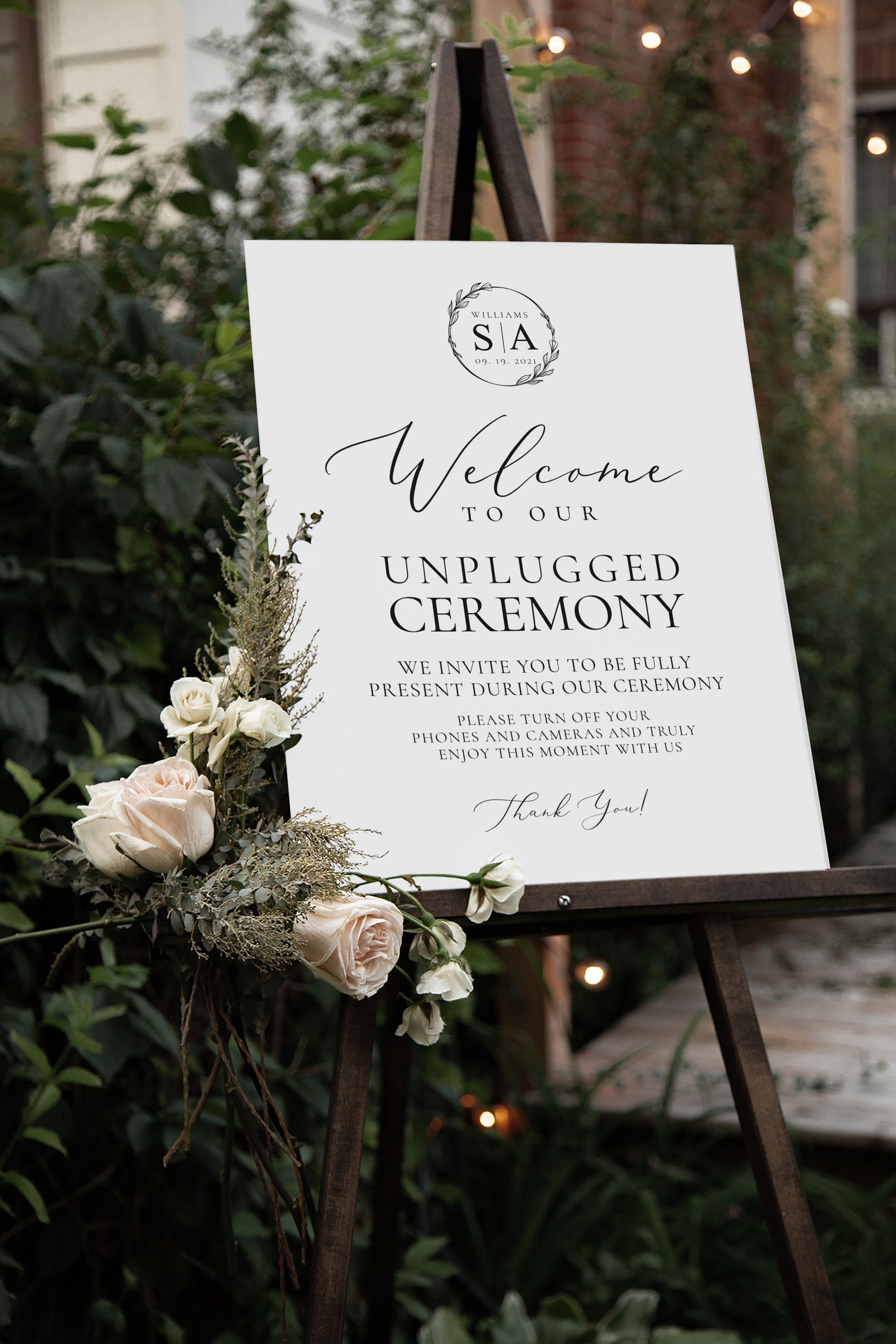 Wedding Unplugged Ceremony Sign Minimalist and Rustic Wedding - Etsy