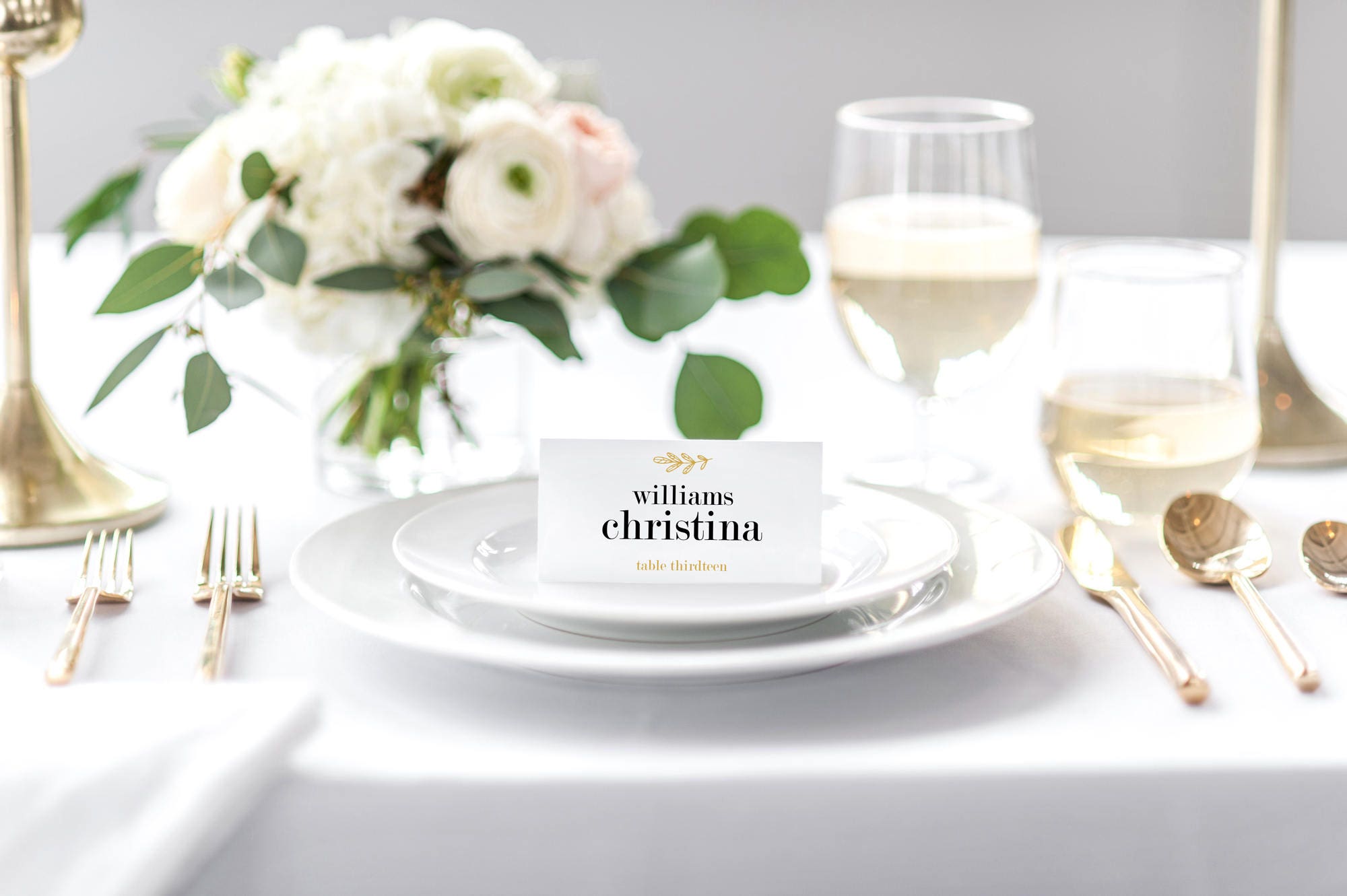 Place Card Printable Wedding Place Cards Gold Name Card | Etsy