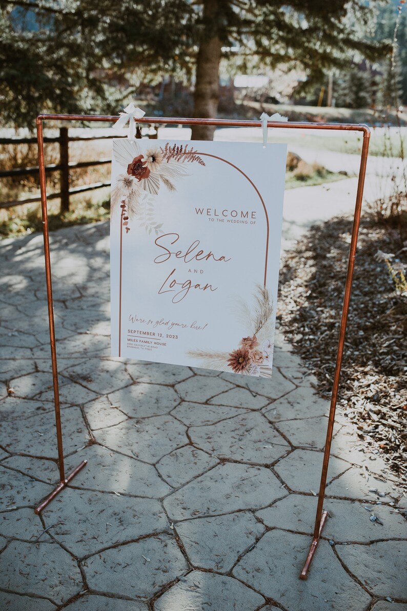 Boho Welcome Sign Wedding Welcome Sign Template Pampas - Etsy
