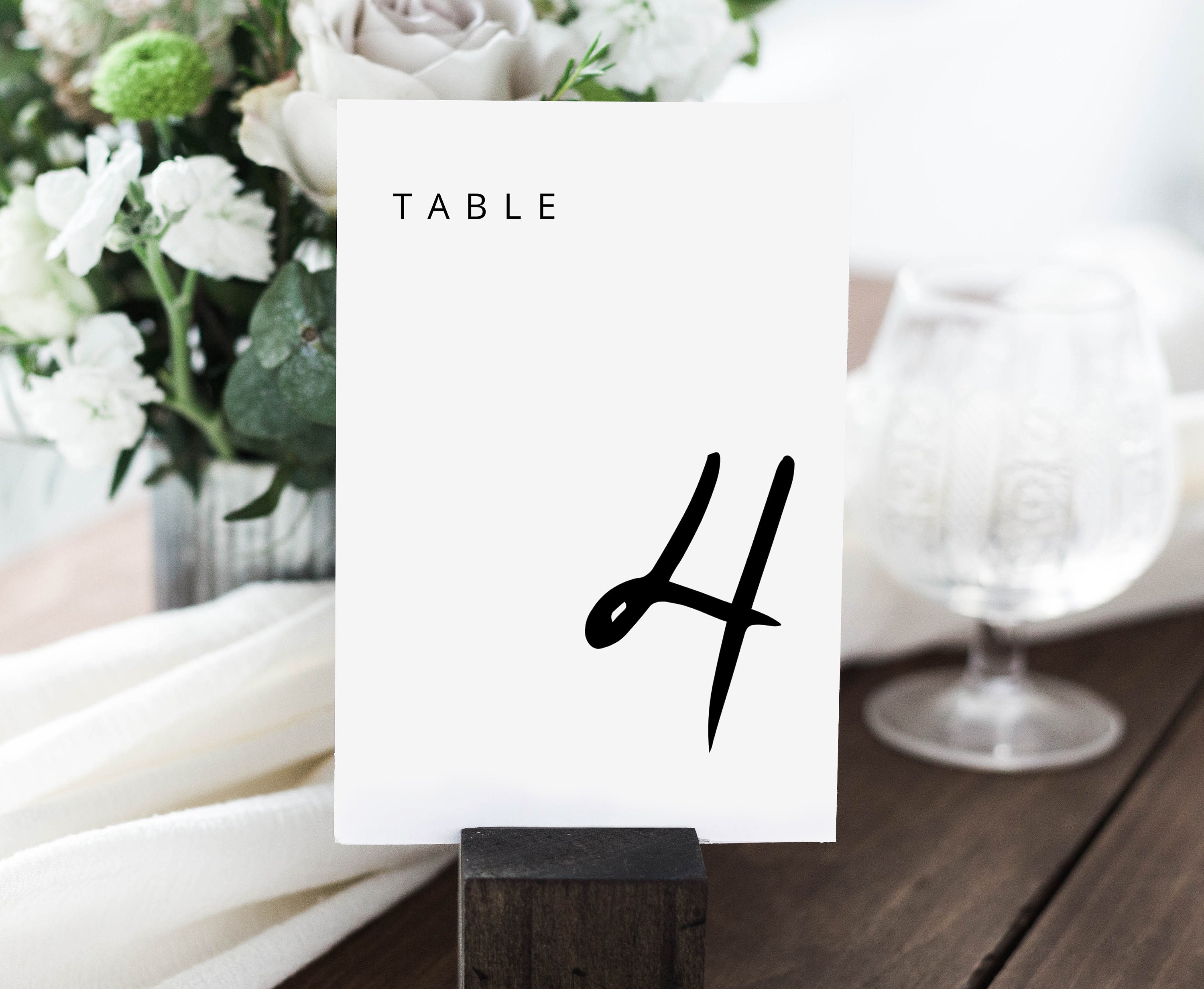 Minimalist Table Number Template Wedding Table Numbers | Etsy