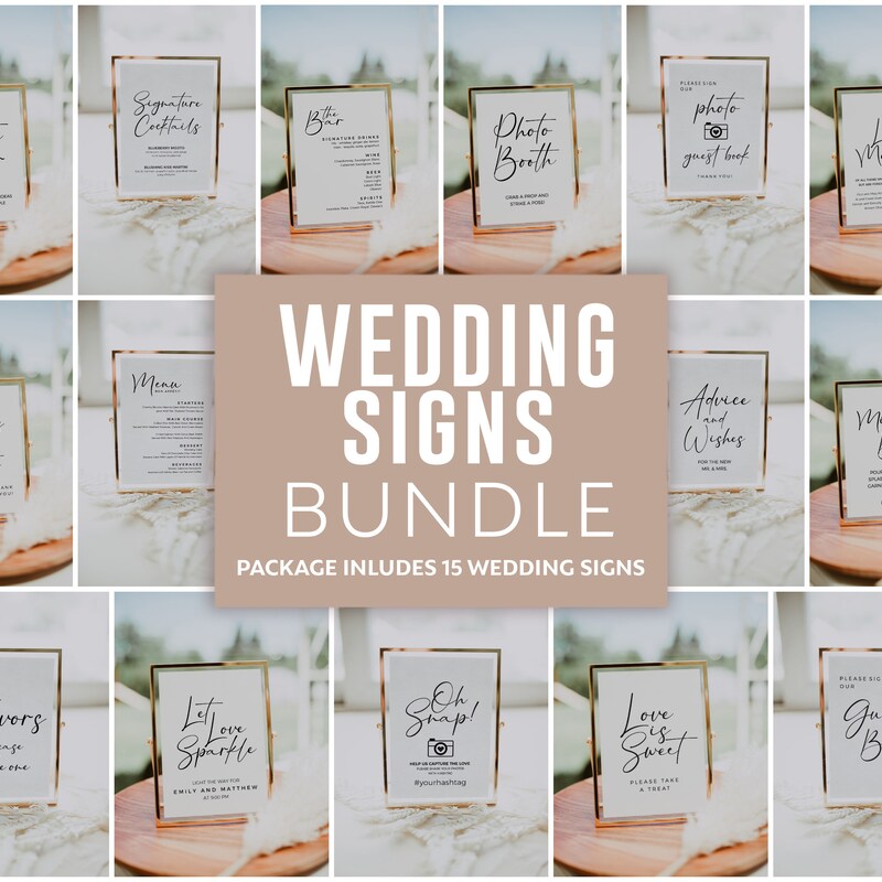 Wedding Signs Template - Etsy