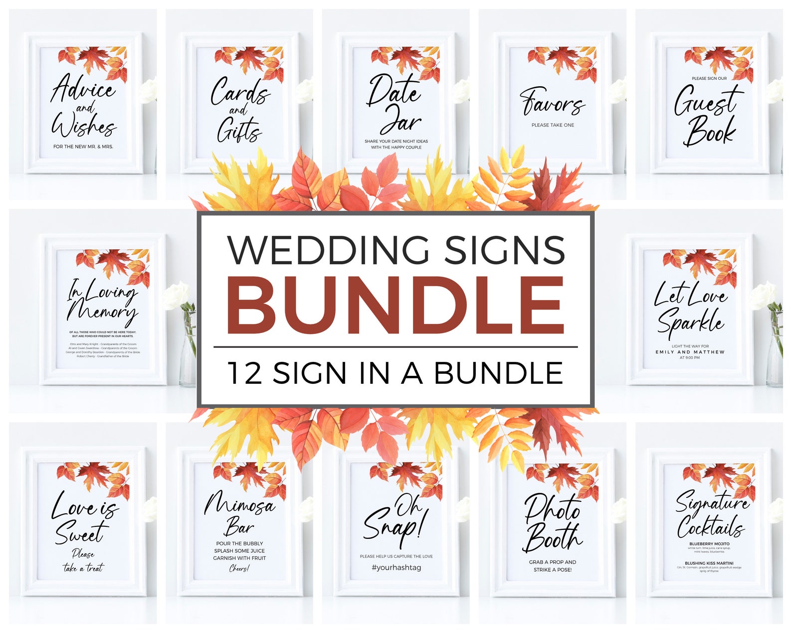 Wedding Signs Bundle Fall Wedding Signs Bundle Fall Wedding - Etsy