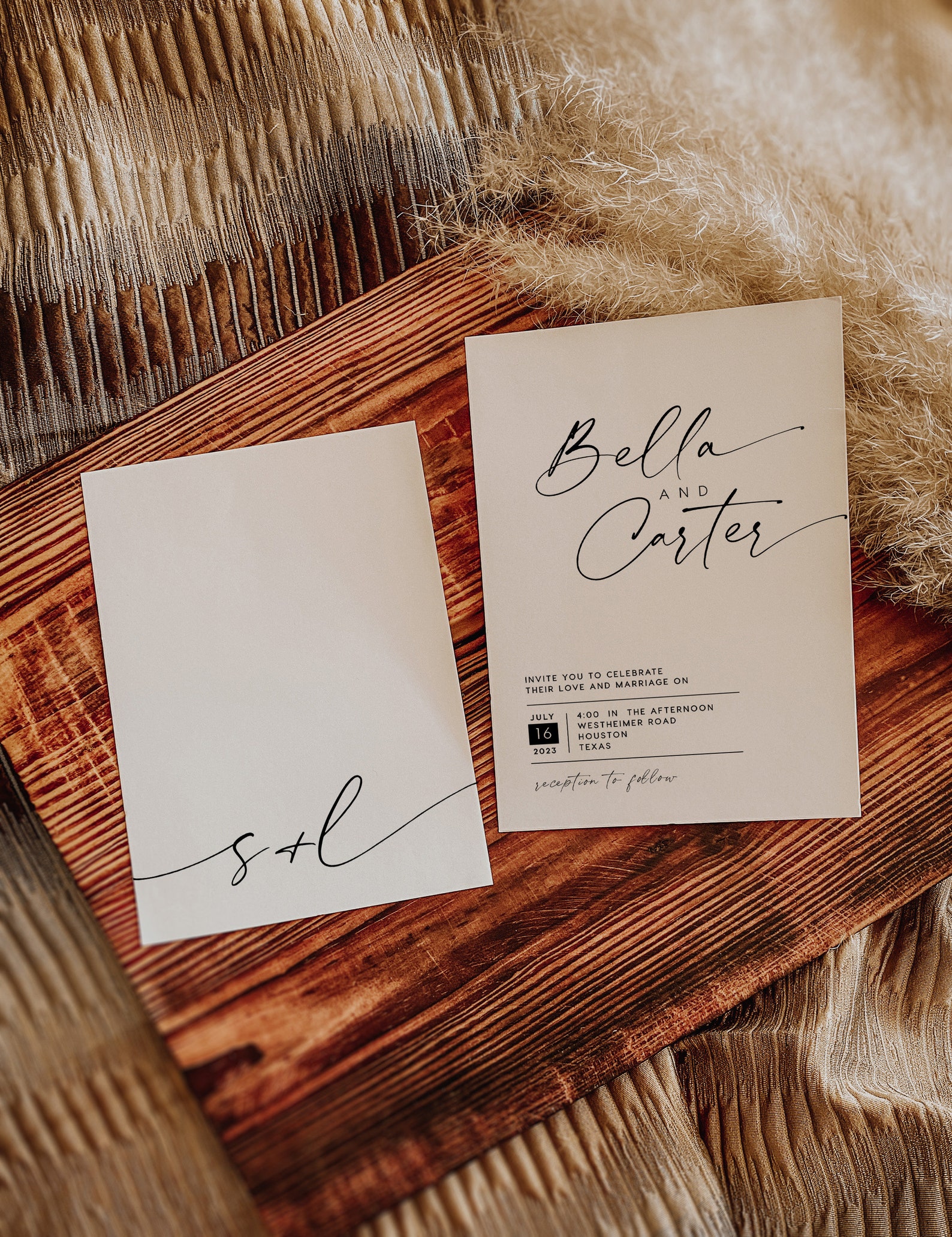 Minimal Wedding Invitation Elegant Invitation Template - Etsy