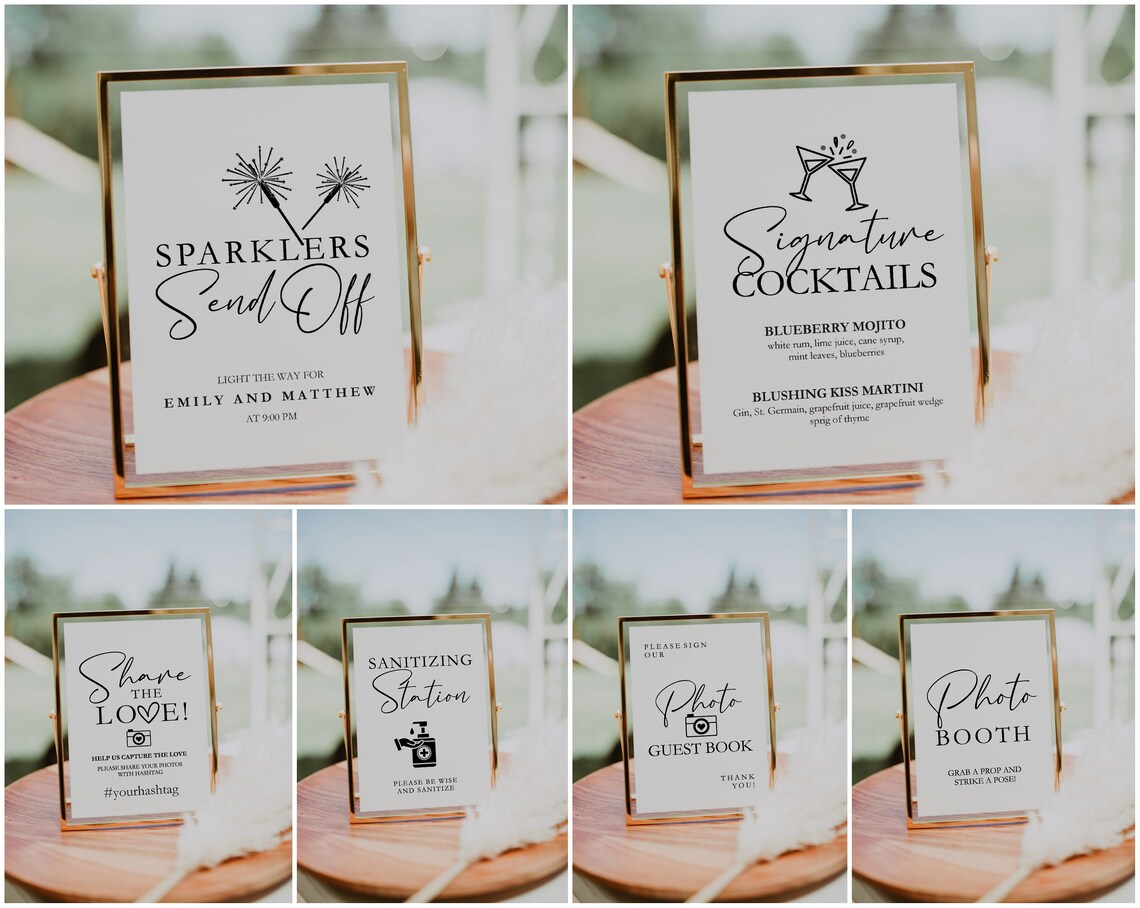 Boho Wedding Signs Wedding Signs Bundle Boho Wedding - Etsy