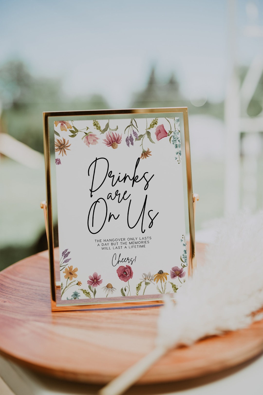Drinks Are on Us Sign, Open Bar Sign, Wedding Bar Sign, Wedding Sign ...