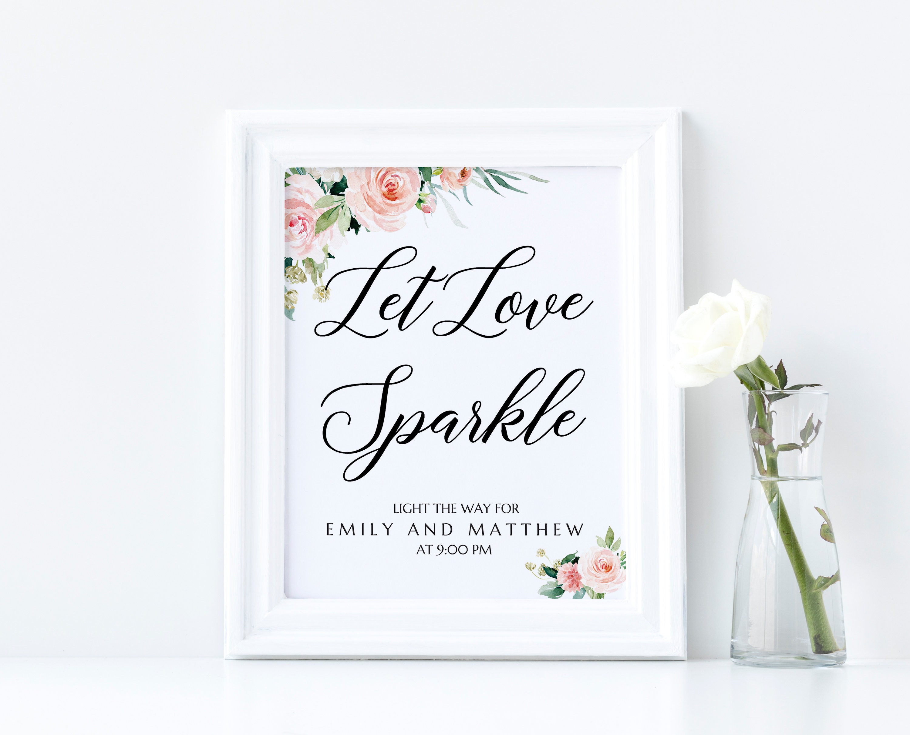 Let Love Sparkle Sign Sparkler Send off Sign Template With - Etsy