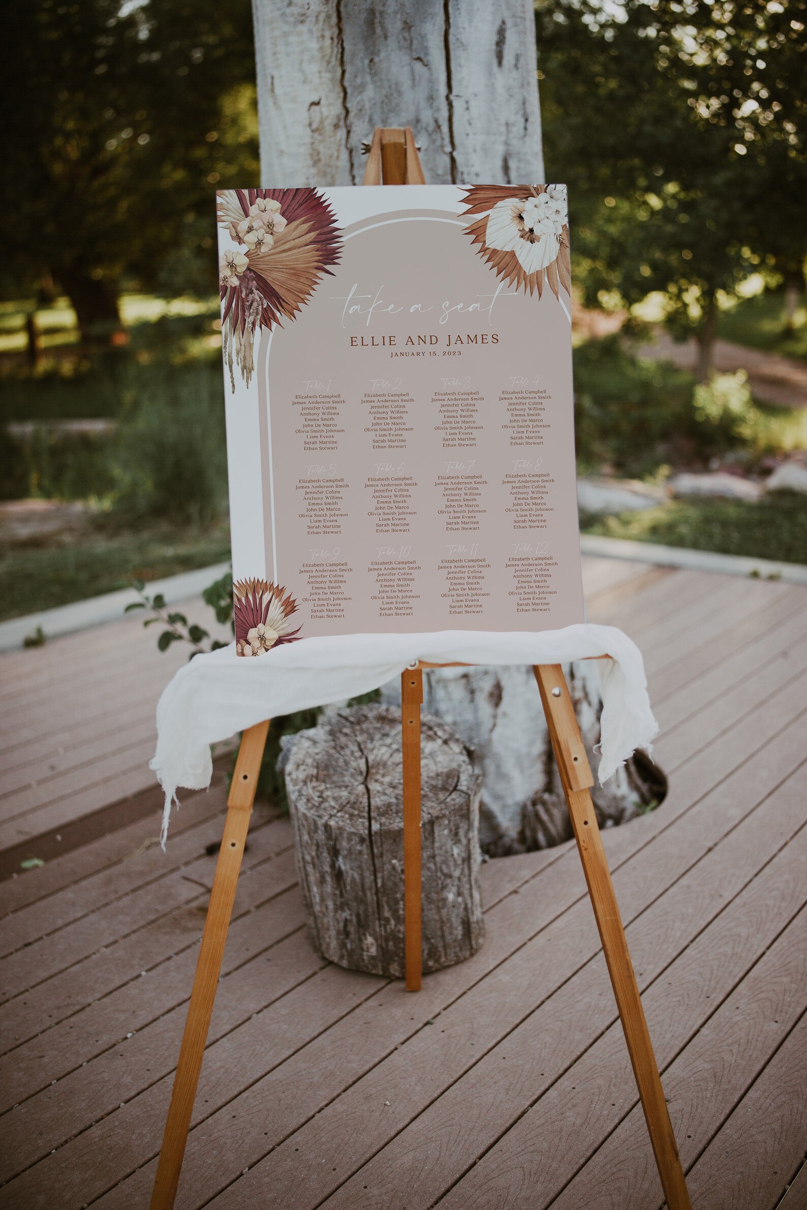 Seating Chart Wedding Boho Chic Seating Chart Boho Seating | Etsy