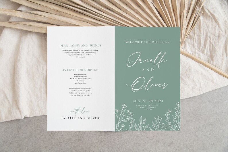 Wedding Booklet Template Program Booklet Template Wedding - Etsy