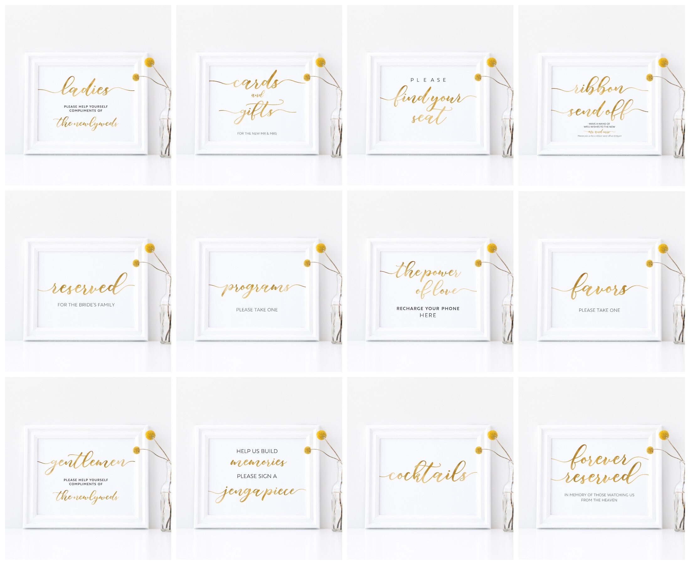 Wedding Signs Bundle Wedding Signs Set Wedding Signs | Etsy