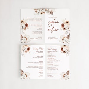 Wedding Program Booklet Template, Ceremony Booklet Template, Event ...