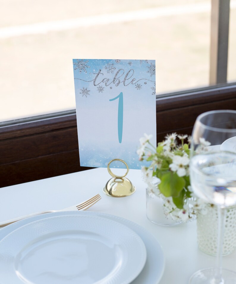 Winter Table Numbers Winter Wonderland Table Numbers Silver - Etsy